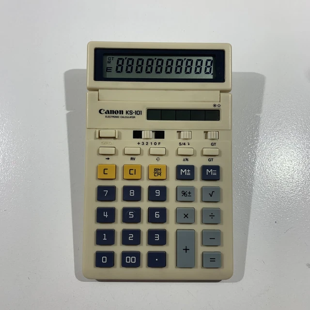 CANON KS-101 ELECTRONIC Calculator 1981 Solar Powered Tracked Post $39. ...