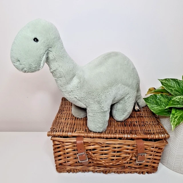 JELLYCAT MEDIUM FOSSILY Brontosaurus Soft Toy - Green Dinosaur Dino ...