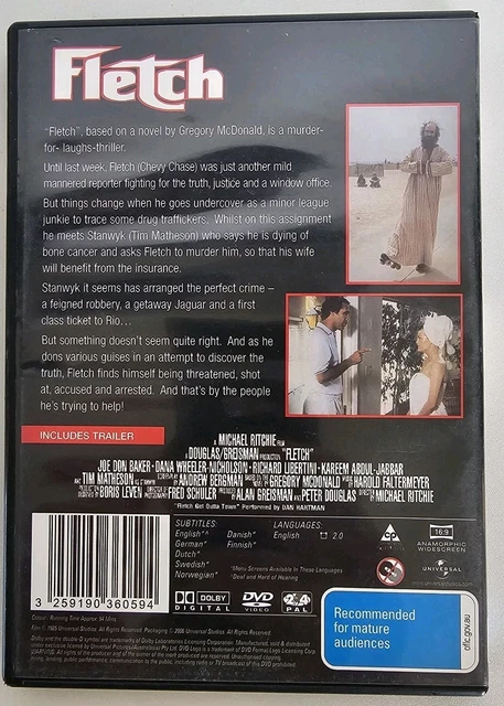 FLETCH DVD EX Rental Comedy Movie Chevy Chase Joe Don Baker Region 4 ...