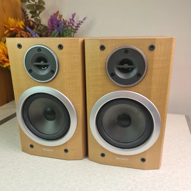 PAIR OF SONY SS-CMD373 Bookshelf Speaker System Brown Wired 2-Way ...