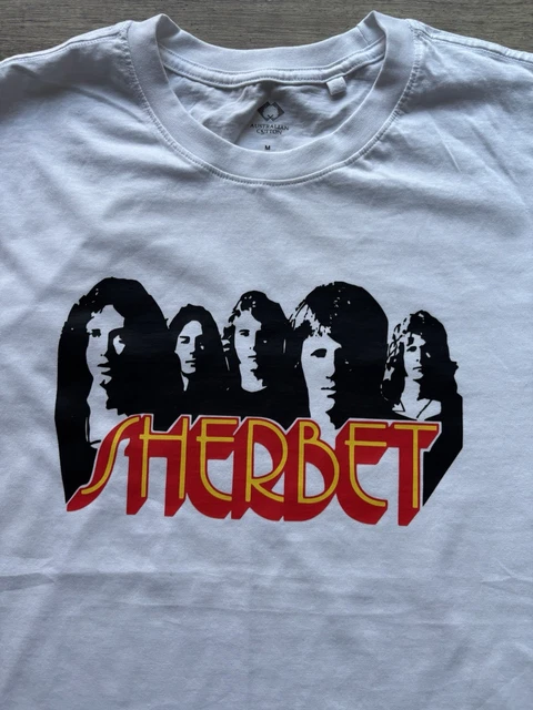 TEE: SHERBET BAND Logo (Medium White Tshirt 100% Cotton) OZ Pop Rock ...