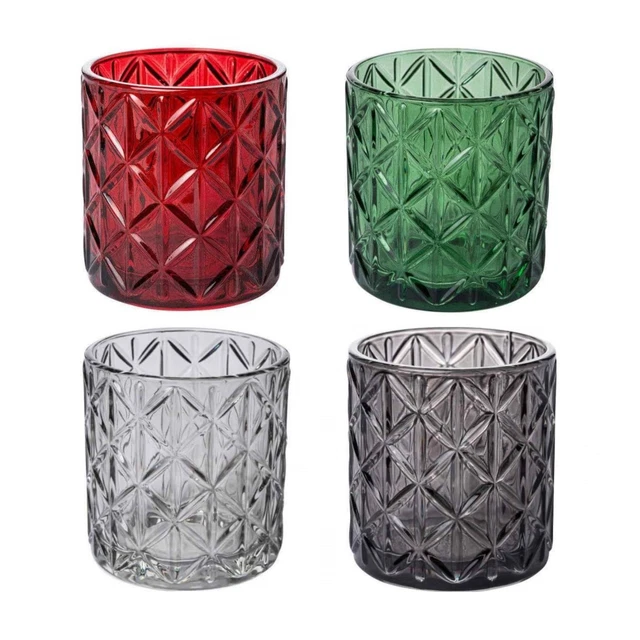 SANDRA RICH NOBLE Teelichthalter 8cm. Windlicht Teelichtglas Kerzenglas ...