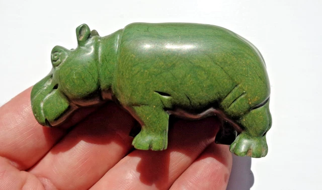 FINE GRAND TOUR Green Verdite? Hippopotamus Statue / Figurine £35.00 ...
