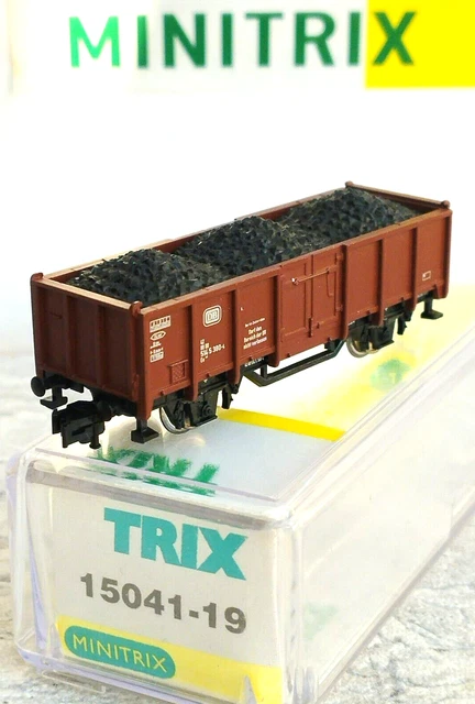 SPUR N, MINITRIX 15041-19, Off. Güterwagen Eo 019, " Kohle ", DB, Epoche IV, OVP EUR 10,99 ...