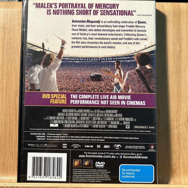 BOHEMIAN RHAPSODY DVD 2018 Region 4 (S2.6) $21.99 - PicClick AU