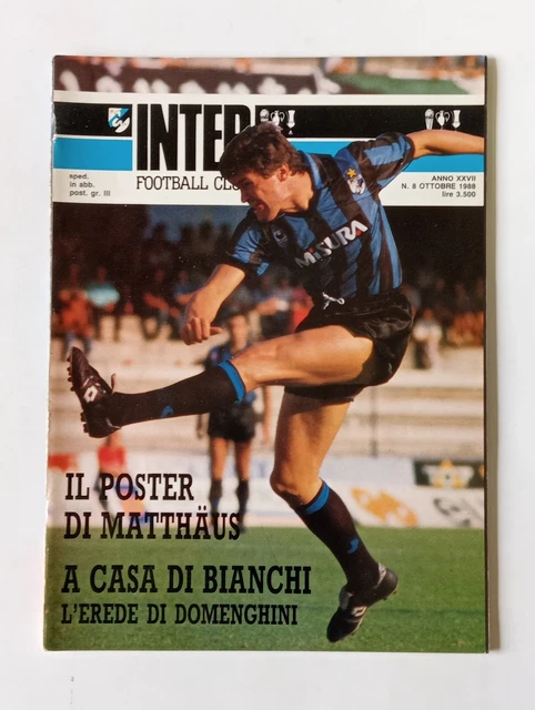 RIVISTA INTER FOOTBALL CLUB anno 1988 numero 8 CON POSTER MATTHAUS CON ...