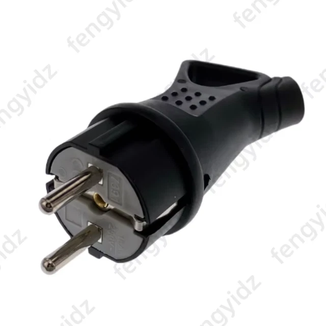 EU RUBBER WATERPROOF Socket Plug Electrial Grounded European Connector ...