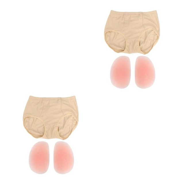 2 PAIRS SILICONE Buttock Pad Woman Butt Hip Enhancer Fake Buttock ...