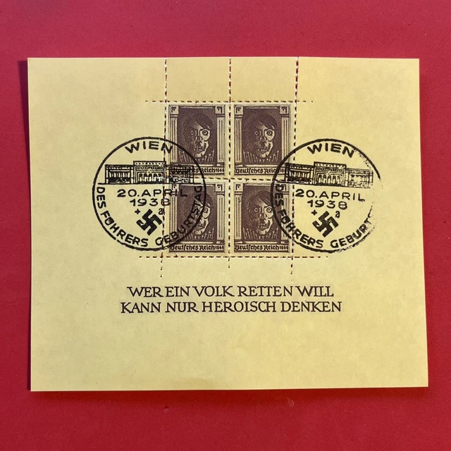 WW2 WWII GERMAN Third Reich Nazi Adolf Hitler Birthday Souvenir stamp ...
