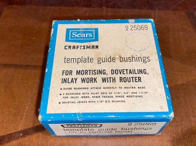 SEARS CRAFTSMAN TEMPLATE Guide Bushings Router 3 Sizes - 9 25069...log ...
