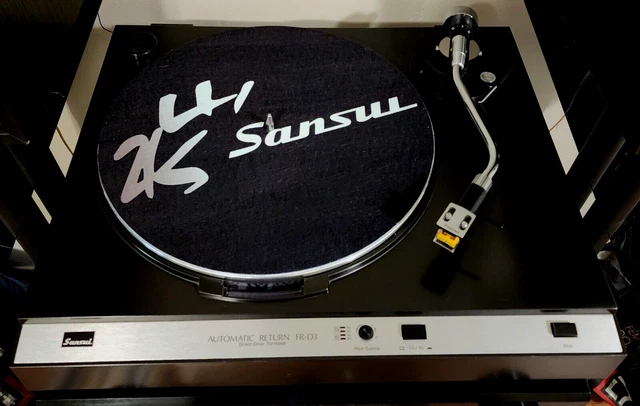 VINTAGE SANSUI FR-D3 Direct Drive Turntable Record Player New Slip Mat ...