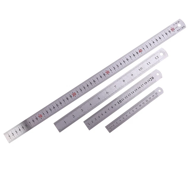 STAINLESS STEEL METAL Ruler Metric Rule Precision Double Sided ...
