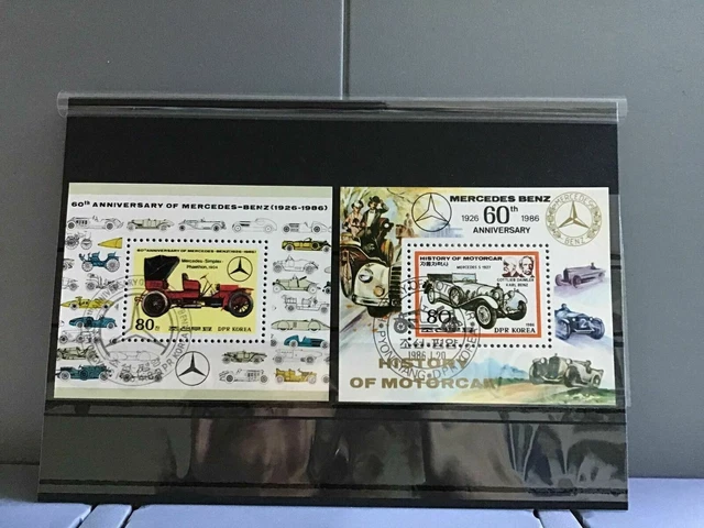 MERCEDES BENZ 1986 History of Motoring cancelled stamp sheets R27064 £8 ...