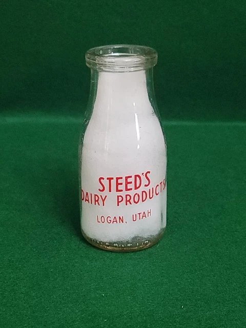 STEED'S DAIRY PRODUCTS Logan Utah 1950s Half Pint ACL Milk Bottle $10. ...