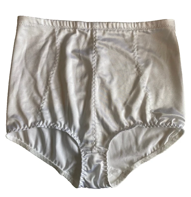 VINTAGE WHITE PANTY Girdle 37" - 38" Control Briefs Underwear Stretch ...