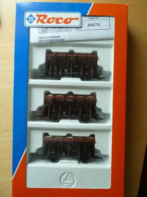 ROCO SPUR H0 44074 Güterwagen-Set Muldenkippwagen der DB 3-tlg ...