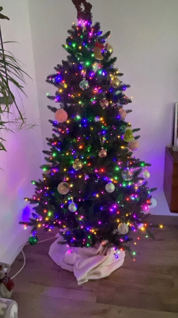 6FT SANTAS BEST Pre Lit Starry Microlights LED Christmas Tree + Remote ...