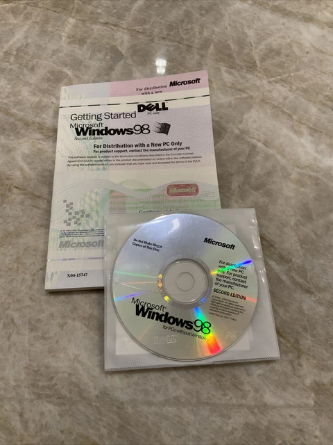 MICROSOFT WINDOWS 98 Se Second Edition Full Operating System Ms Win ...