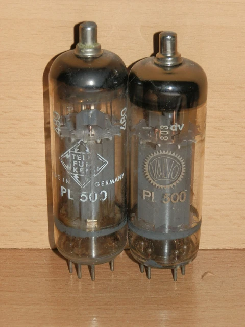 2X PL500 RÖHRE Telefunken Valvo Sammlerröhre Endröhre Endstufe PL 500 ...