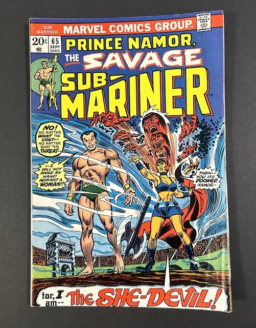 SUB-MARINER #65 PRINCE Namor She-Devil Marvel Comics Bronze Age 1973 ...