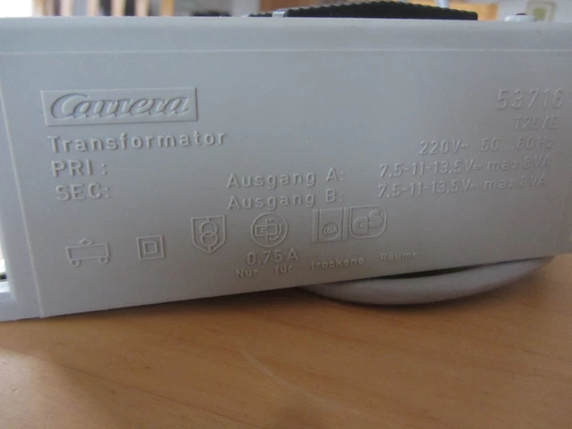 CARRERA 53716 TRAFO Transformator Rennbahn Transformer 3 Stufen ...