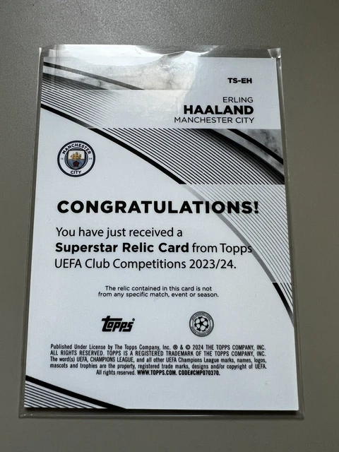 TOPPS UCC 23/24 Haaland Superstar Relic Card Player Worn EUR 30,50 ...