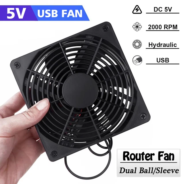 VENTILATORE ROUTER USB Silenzioso 120mm con Regolatore di Velocità TV ...