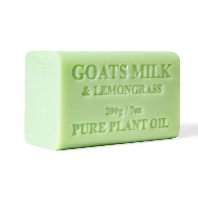 2 X 200g Lemongrass Goats Milk Soap Bars Natural Creamy Triple Milled