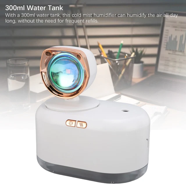 SUNSET LIGHT HUMIDIFIER 300ML Water Tank Rechargeable Cold Mist ...