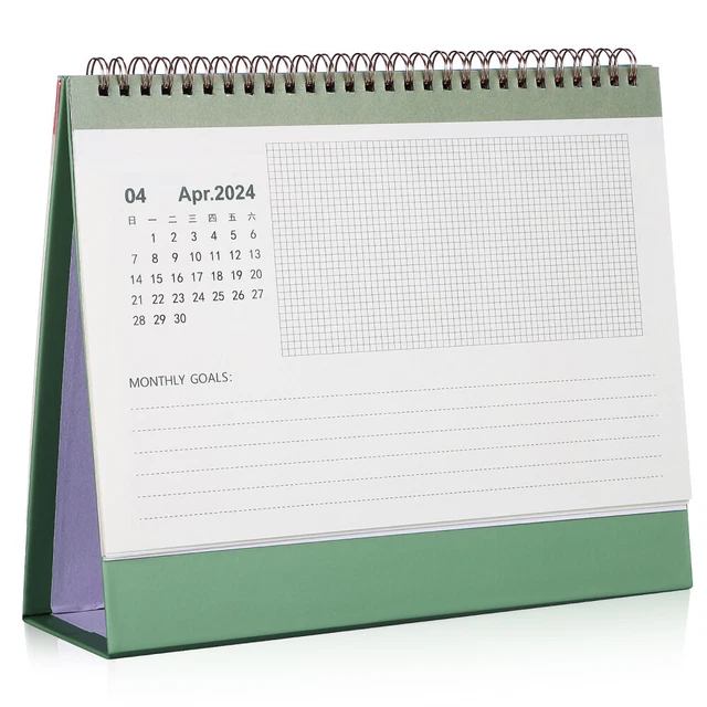 CALENDRIER TABLEAU MENSUEL De Bureau Année 2024 (vert) - EUR 17,25 ...
