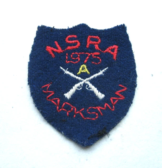 NSRA NATIONAL SMALL-BORE Rifle Association 1975 Marksman A Class Sleeve ...