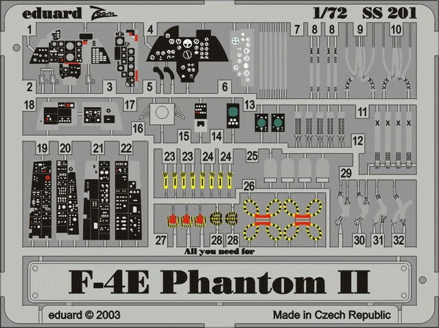 Eduard Models 1 72 F 4e Phantom Ii Colour Photoetch Set Vol 2 For