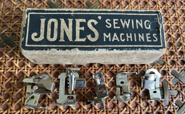 JONES SEWING MACHINE vintage attachments, x5, original boxed, great ...