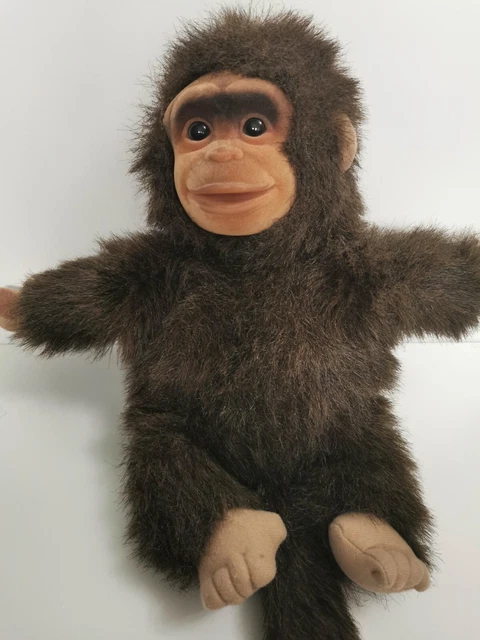 VINTAGE 90S HOSUNG Monkey Hand Puppet Plush Toy Rare Chimp Squeaker ...