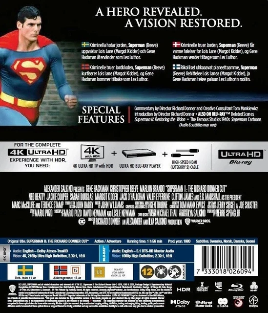 SUPERMAN II (1979) The Richard Donner Cut 4K UHD Blu-Ray BRANDNEU EUR ...