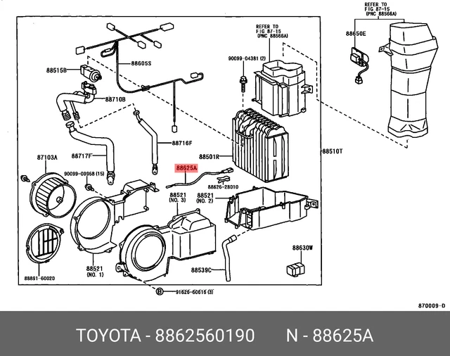 GENUINE OE THERMISTOR, cooler, no.1, 8862560190 for TOYOTA 88625-60190 ...