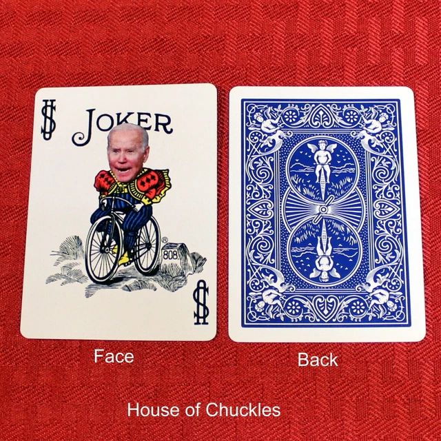 JOKER BIDEN RIDING Bike - Blue - Custom Printed Bicycle Gaff Playing ...