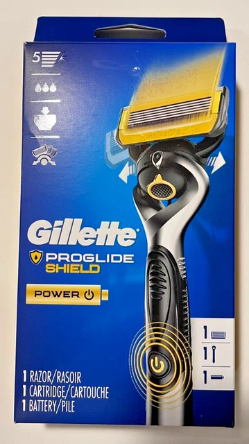 GILLETTE PROGLIDE SHIELD Power Men's Razor Handle + 1 Blade Refill ...