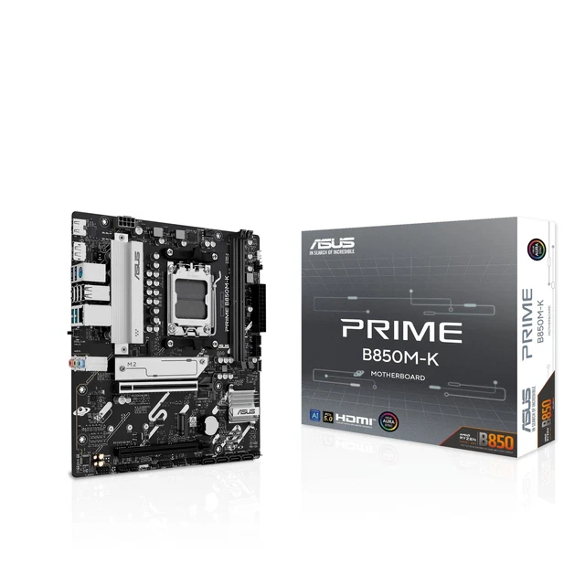 ASUS PRIME B850M-K Gaming Motherboard Socket AMD AM5 (Ryzen 9000, DDR5 ...