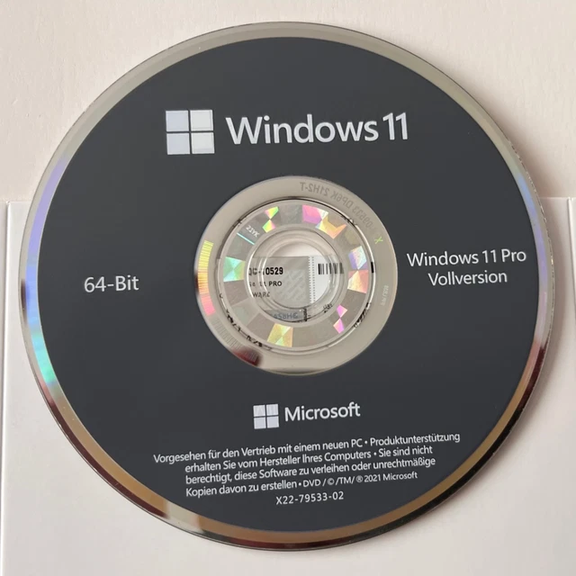 MICROSOFT WINDOWS 11 Pro DVD Deutsche Vollversion NEU & OVP EUR 65,00 ...