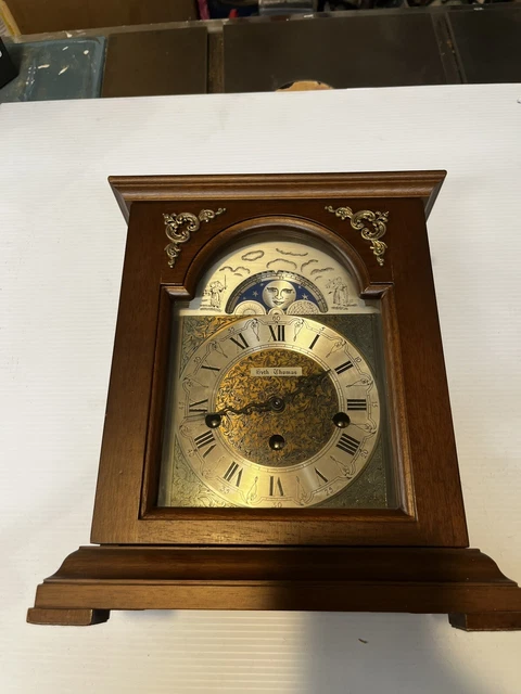 SETH THOMAS MOON Dial Clock German Movement 8-day Westminster Chime ...