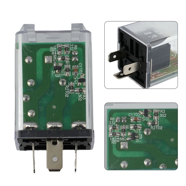 FLASHER RELAY 1X Plug And Play Warning Car Clear DC 12V Dashboar LED ...