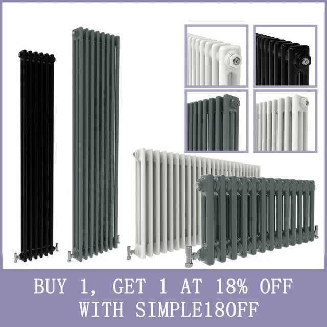 TRADITIONAL CAST IRON Style 2 3 Column Horizontal Vertical Vintage ...