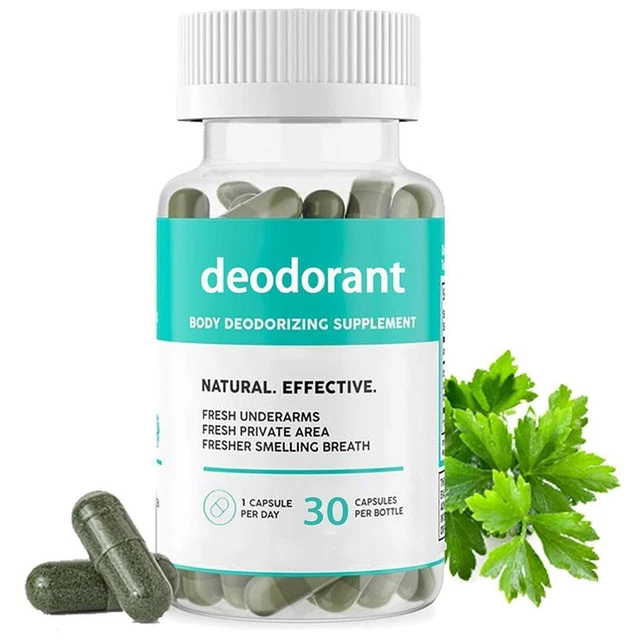 30PCS BODY DEODORIZING Supplement-Chlorophyll Capsules,Body Odor & Gut ...