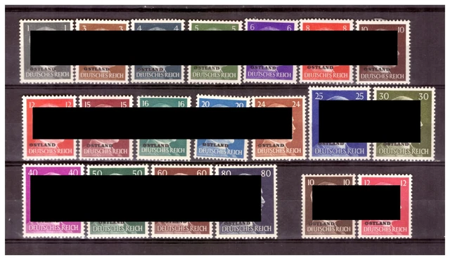 GERMAN OCCUPATION WW2 Ukraine Postage Stamps Mi.1-20 Complete First ...