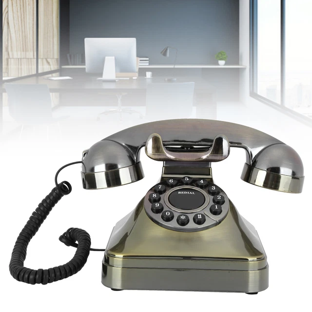OLD-FASHIONED LANDLINE PHONE Retro Vintage Desktop Corded Telephone ...