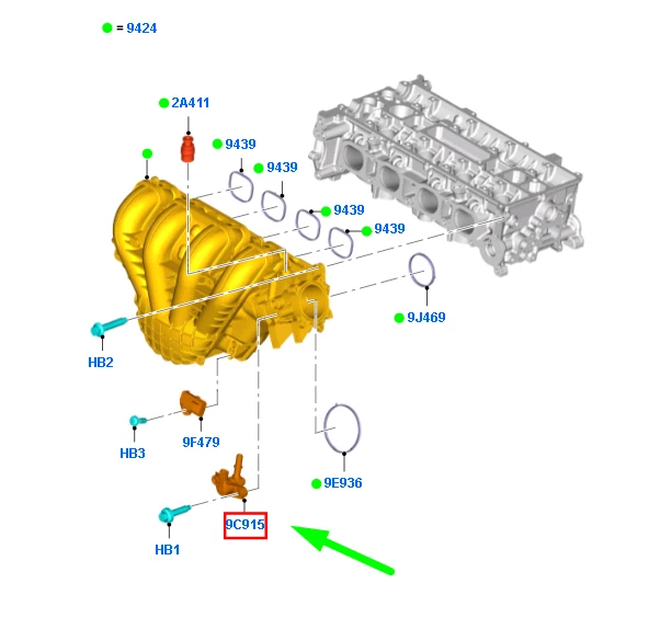 FORD MONDEO MK5 Inlet Manifold Reservoir Assy 1837184 DS7G-9Y498-AA NEW ...