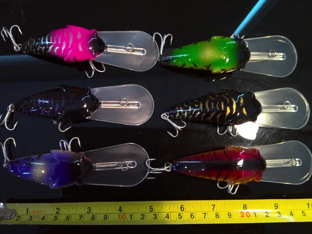 6 BRAND NEW hard body Murray Cod fishing lures with VMC hooks and ...