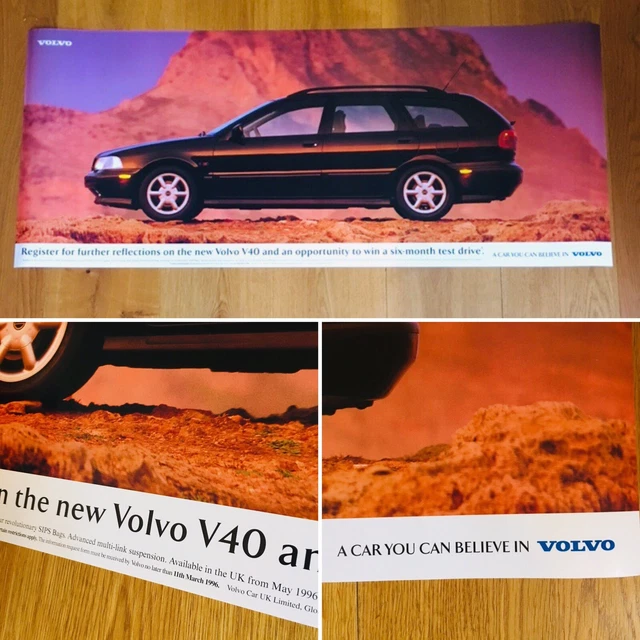 VOLVO V40 POSTER - large ex-dealership poster 39" x 16" / 99cm x 40cm ...