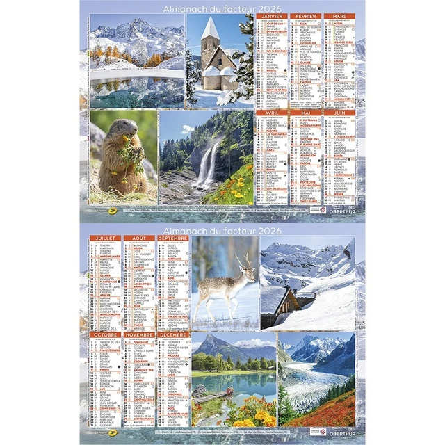 ALMANACH LA POSTE Calendrier Facteur 2026 (Paysages) EUR 9,90 - PicClick FR